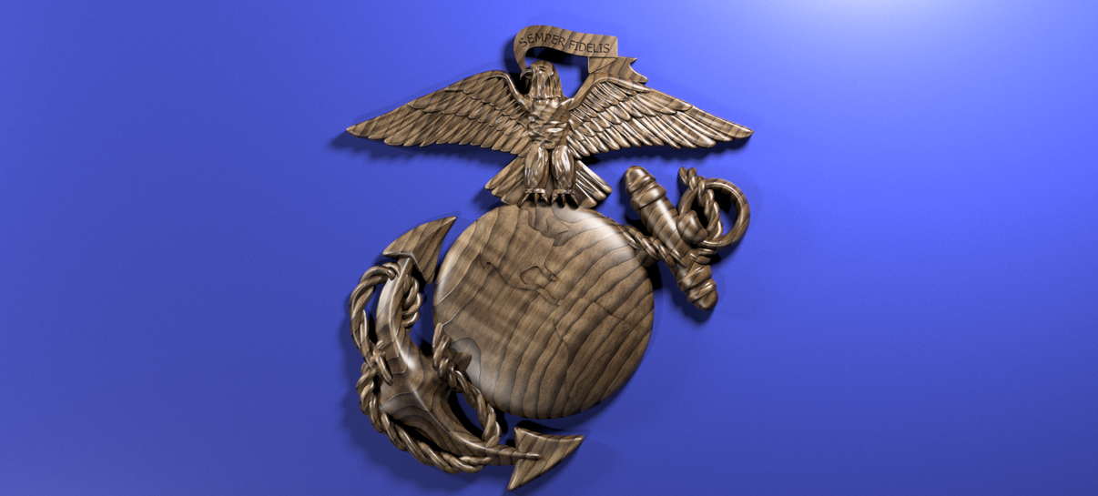 Eagle Globe Anchor EGA Insignia 3D stl file for CNC router ...