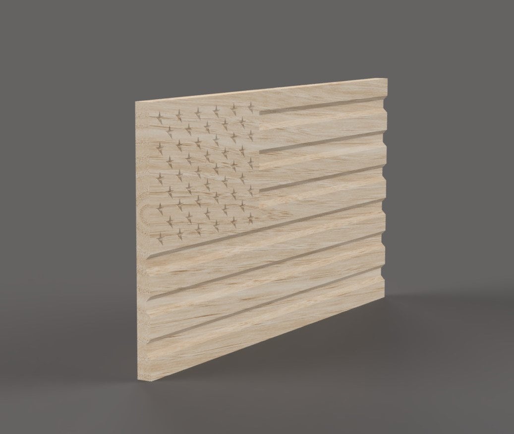 United States (US) Flag 3D stl file for CNC router – HillisDigitalDesign