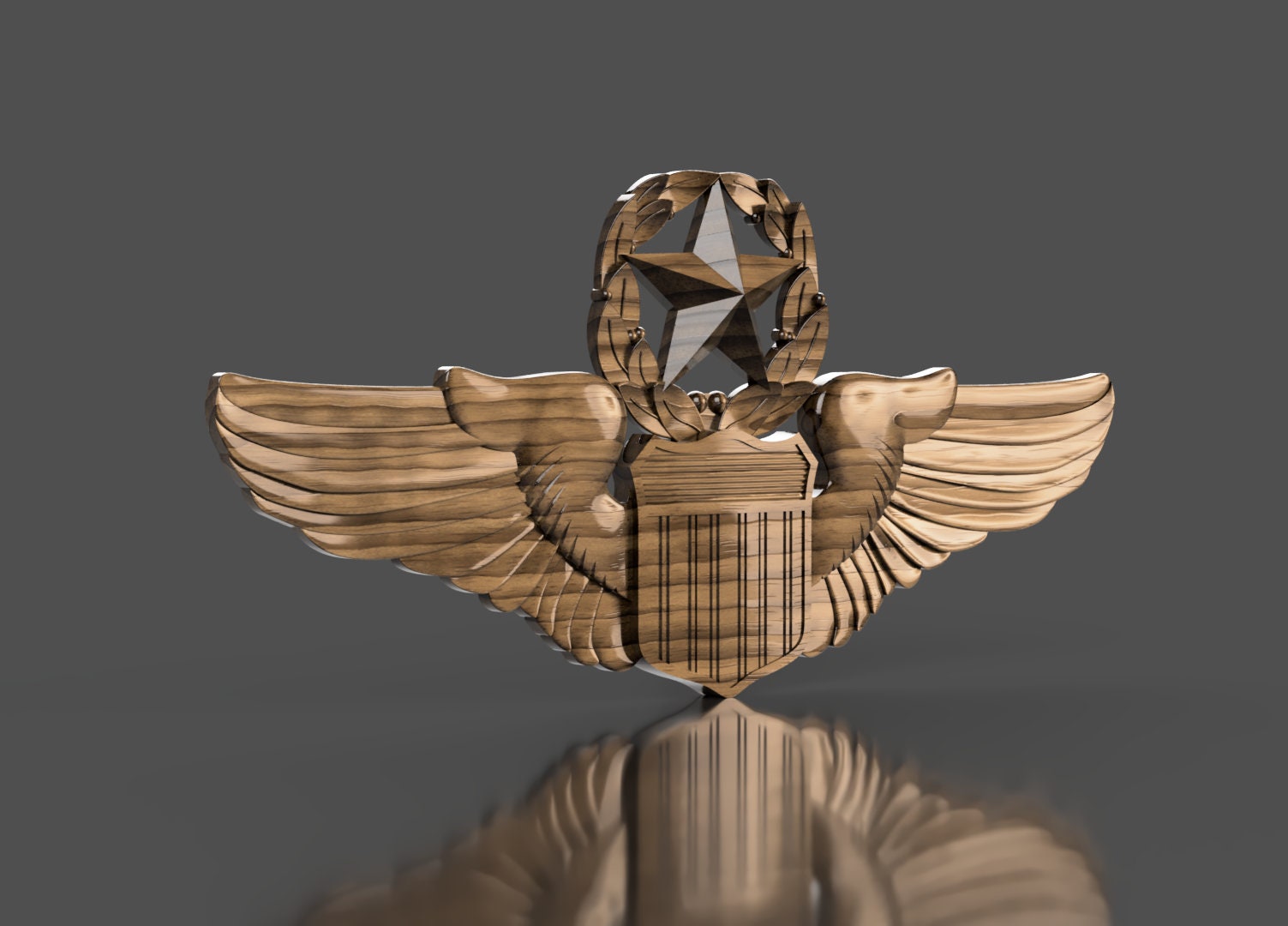 Air Force Command Pilot Badge 3D stl file for CNC router ...
