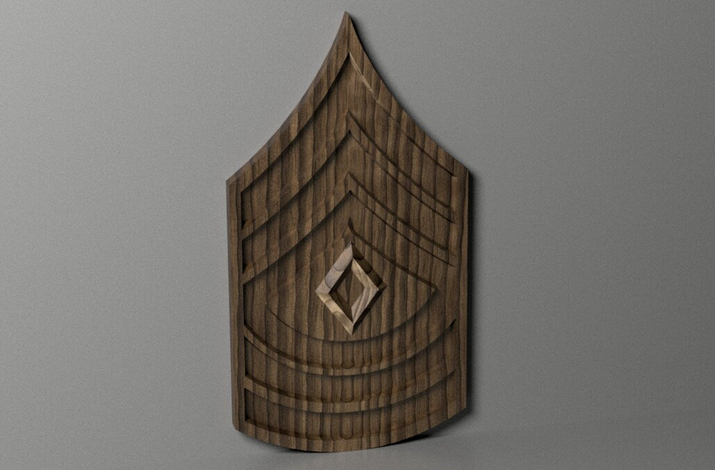Army First Sergeant (1SG) insignia 3D stl file for CNC router ...