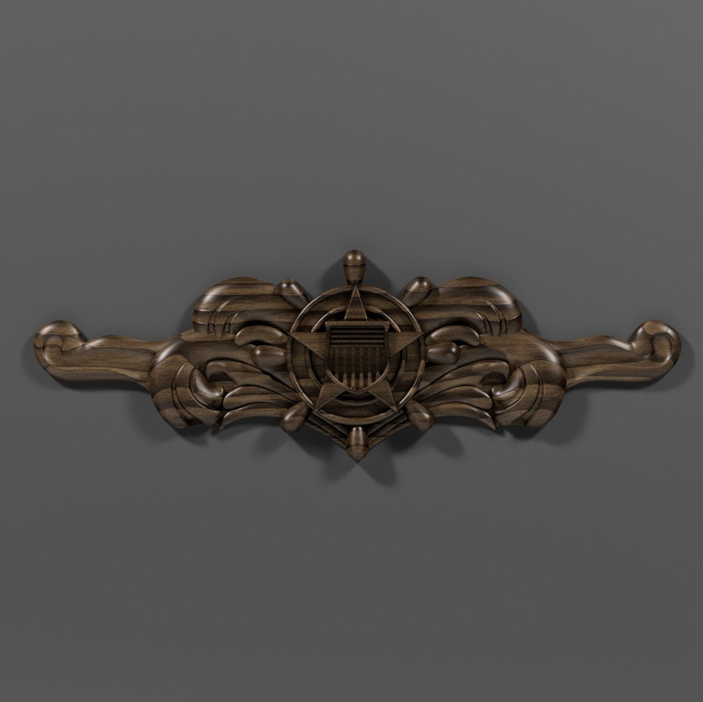 Coast Guard Cutterman insignia 3D stl file for CNC router ...