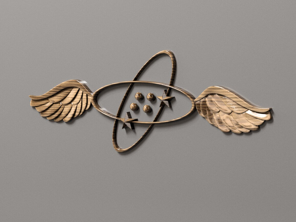 Navy Aviation electronics technician (AT) Rating Badge 3D stl file for ...