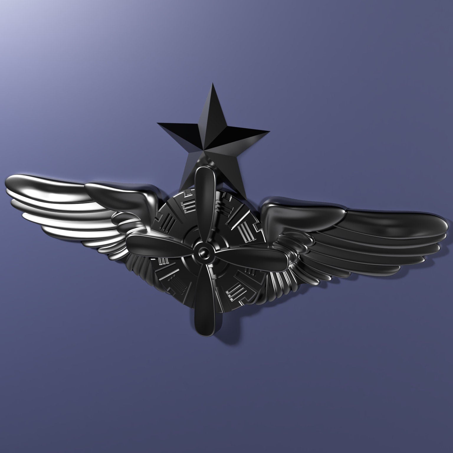 Air Force Flight Engineer Senior Badge 3D stl file for CNC router ...