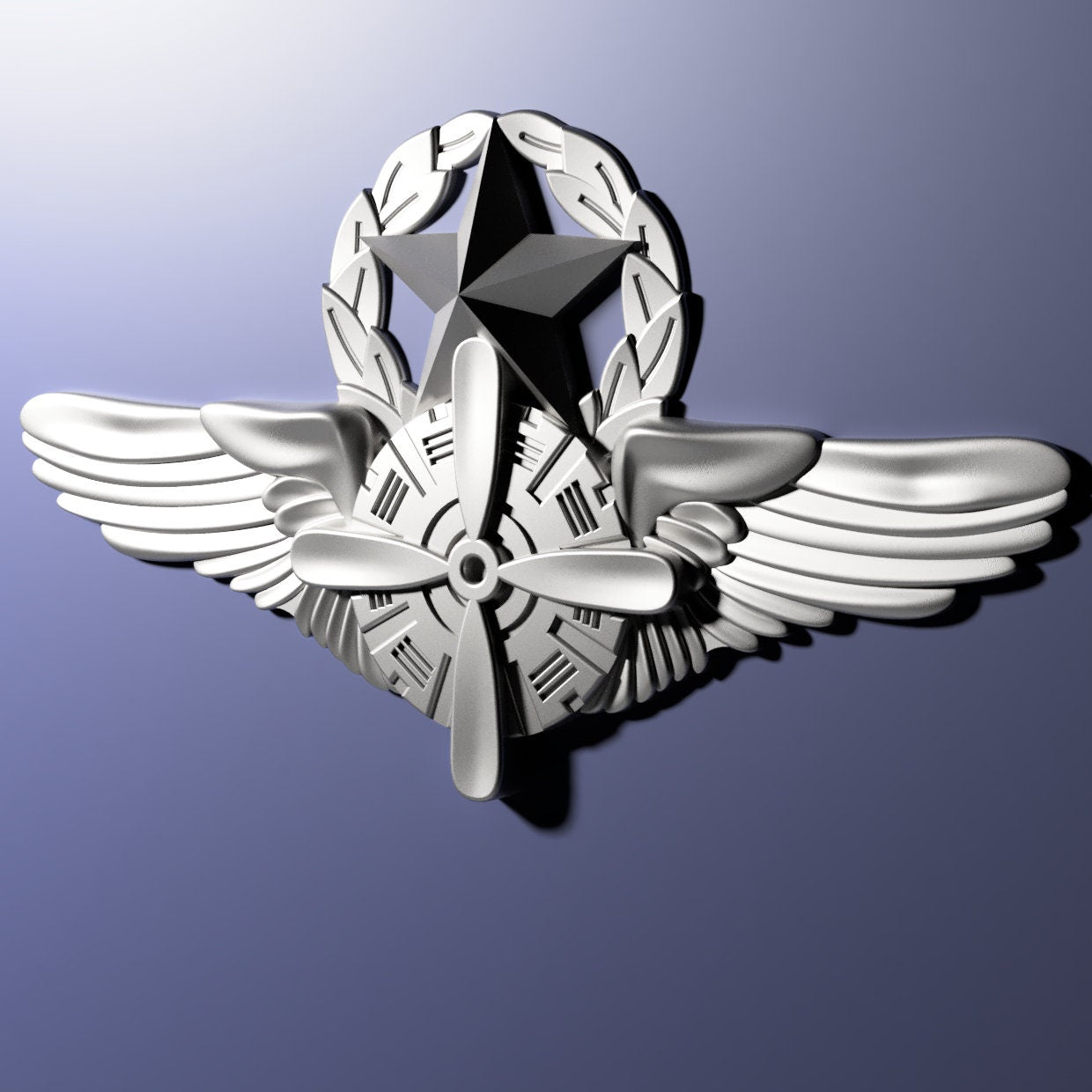 Air Force Flight Engineer Master Badge 3D stl file for CNC router ...