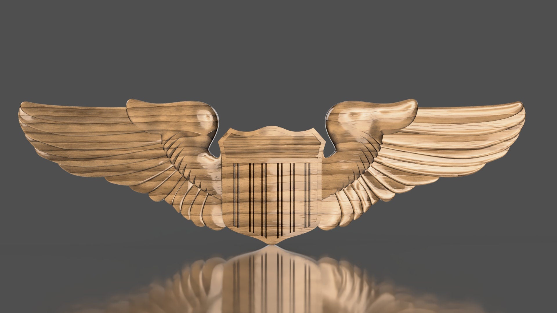Air Force Pilot Badge 3D stl file for CNC router – HillisDigitalDesign