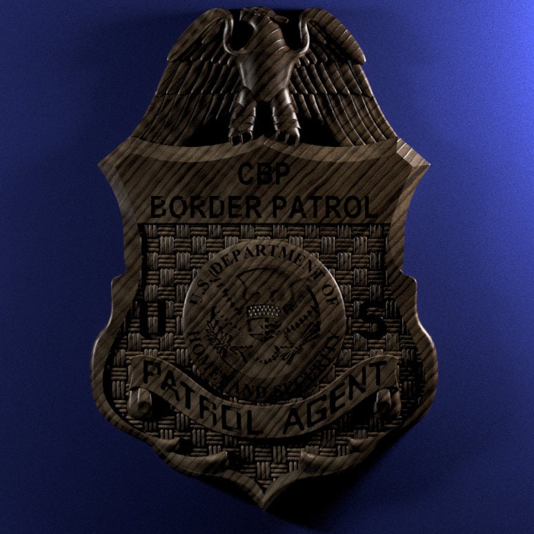 Customs and Border Protection badge 3D stl file for CNC router ...