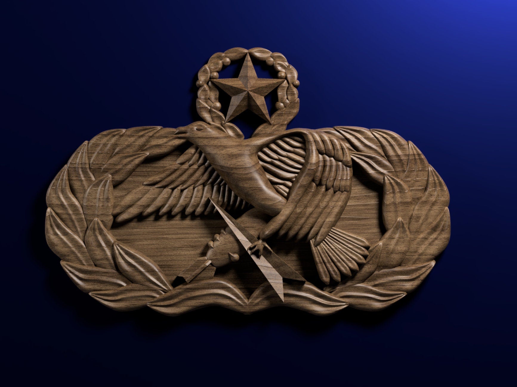 Air Force Maintenance Superintendent (9-level) 3D stl file for CNC rou ...