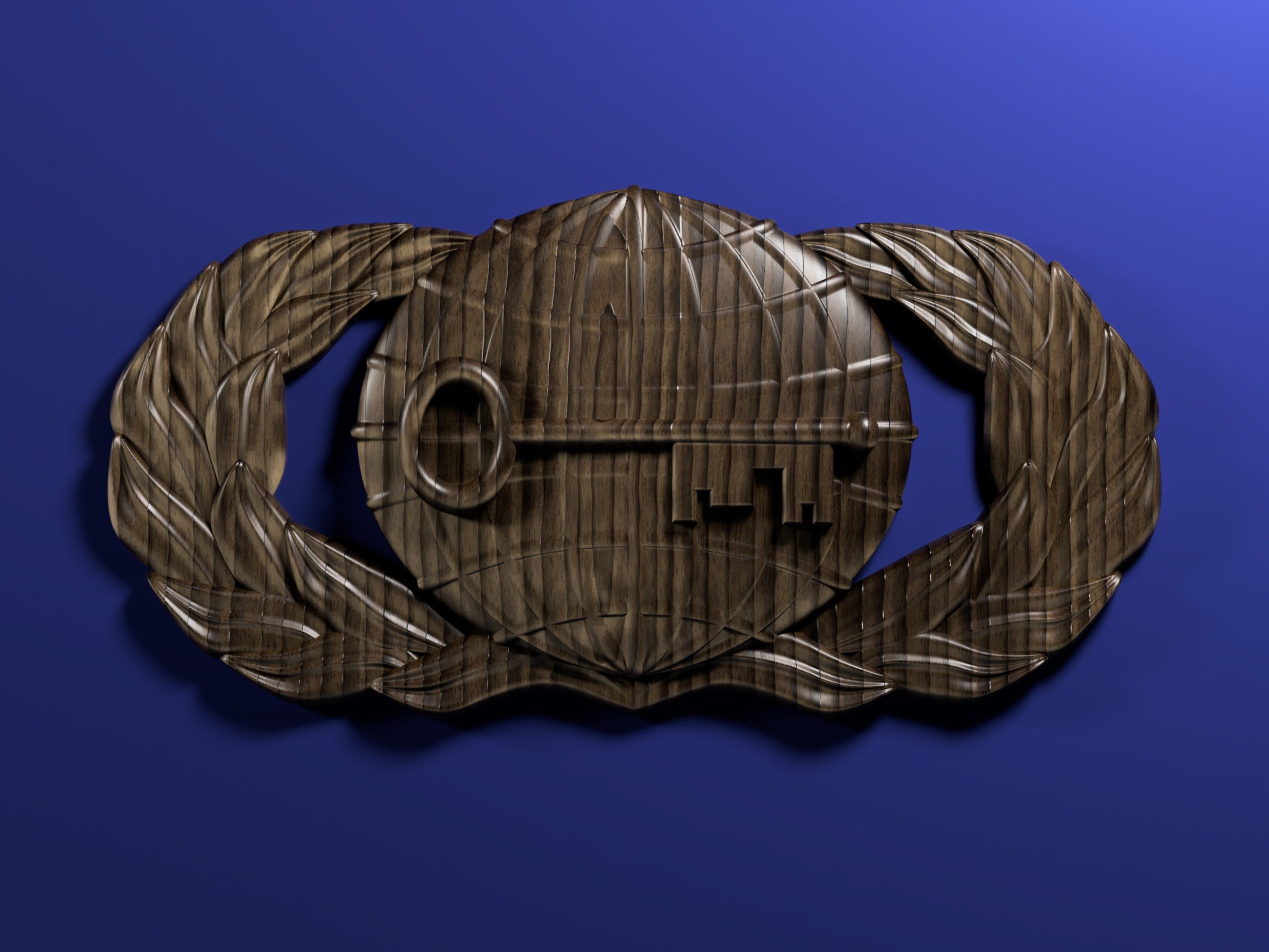 Air Force Intelligence Journeyman (5-level) Badge 3D stl file for CNC ...