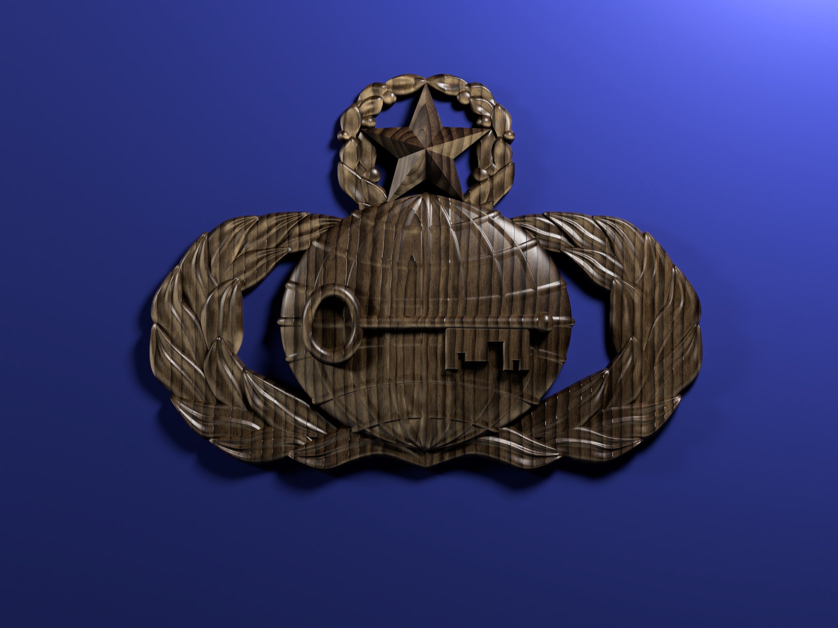 Air Force Intelligence Superintendent (9-level) 3D stl file for CNC ro ...